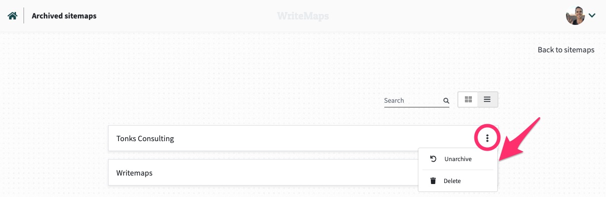 Delete & Archive Sitemaps - WriteMaps