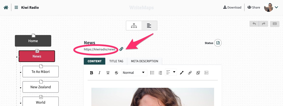 Page URL - WriteMaps
